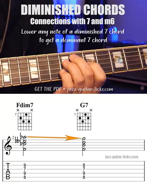 Diminished 7 Chords Connections With Dominant 7 And Minor 6 In This Guitar Lesson You Will