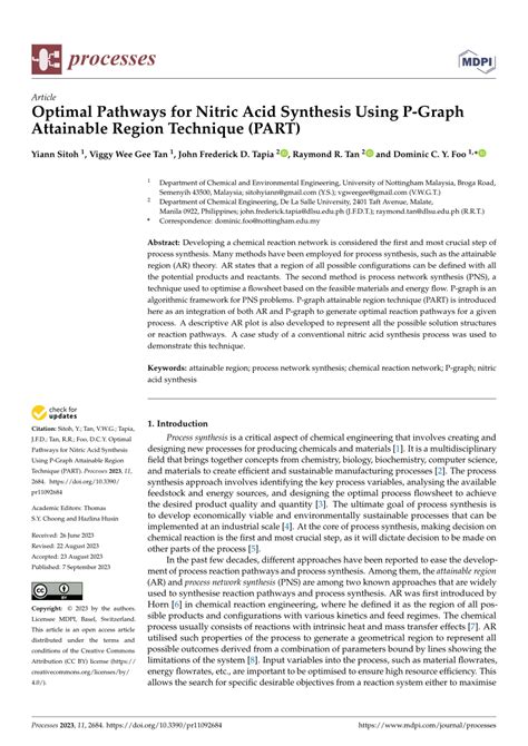 Pdf Optimal Pathways For Nitric Acid Synthesis Using P Graph