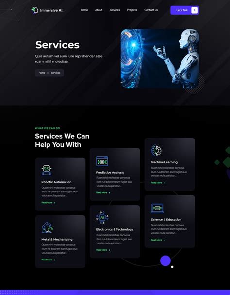 Immersive Ai Robotics Html Template Site Templates Ft Ai Landing
