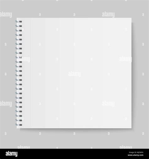 Realistic Spiral Notebook Mockup Template Copybook Cover Stock Vector