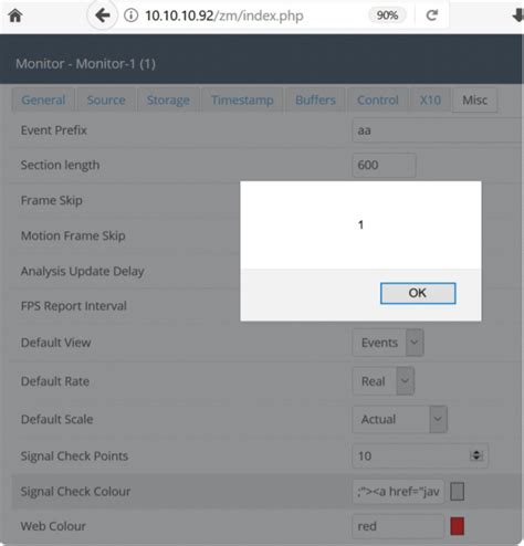 self stored cross site scripting xss monitor php · issue 2451 · zoneminder zoneminder