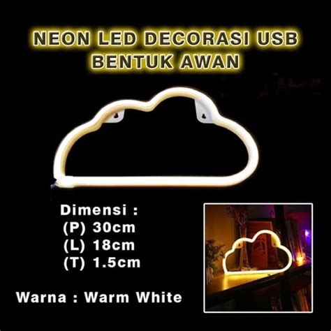 Jual Lampu Neon Led Usb Bentuk Awan Shopee Indonesia