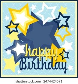 Happy Birthday Card Design Stars Lettering Stock Vector Royalty Free 2474424591 Shutterstock