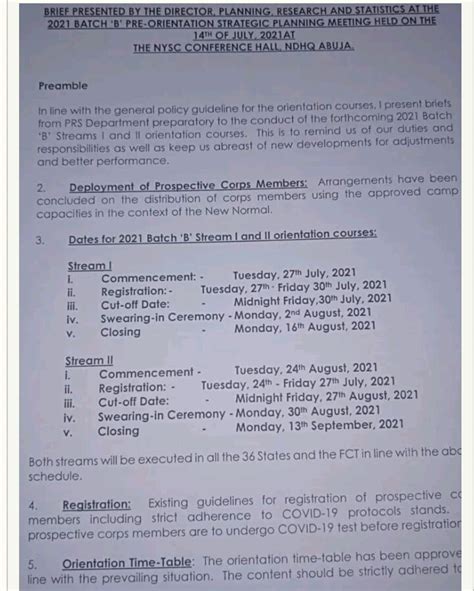 Nysc Batch B Stream NYSC Nigeria