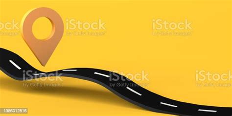 도로 및 로케이터 마크가있는 도로 위치 개념 3d 일러스트레이션 공간을 복사합니다 0명에 대한 스톡 사진 및 기타 이미지 0명 3차원 형태 개념 Istock