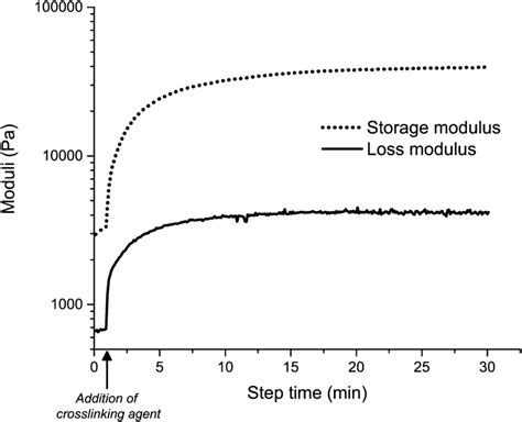 Storage And Loss Modulus Measured During Cross Linking The Increase Of Download Scientific
