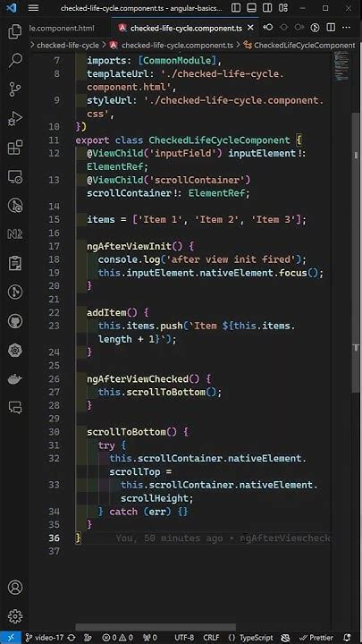 Exact Scenario Of Using The Ngafterviewchecked Life Cycle Hook Angular17 Youtube
