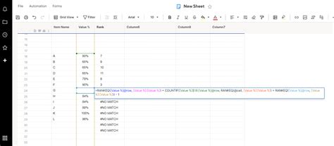 How To Rank Item Value Ignoring Empty Or Blank Cells Smartsheet Community