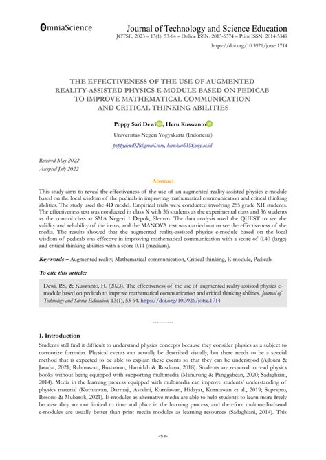 Pdf The Effectiveness Of The Use Of Augmented Reality Assisted