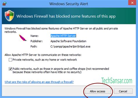 Allowing Firewall Access To Xampp •