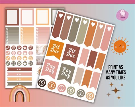 Canva Editable Planner Sticker Templates Editable Canva Stickers Cute
