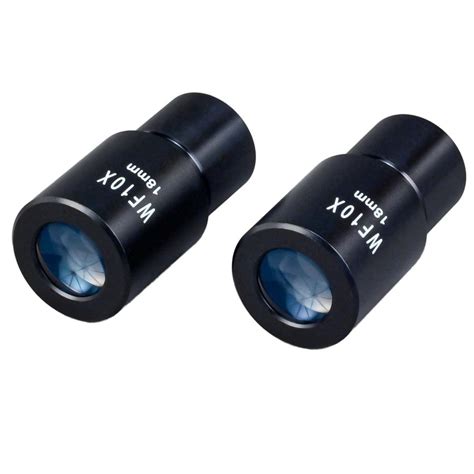 Pair Wf10x18 Widefield Microscope Optical Eyepieces 232mm Dia Omax