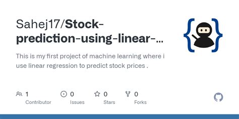 GitHub Sahej Stock Prediction Using Linear Regression This Is My First Project Of Machine