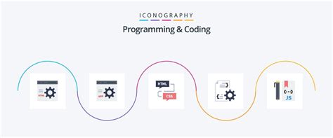 Programming And Coding Flat 5 Icon Pack Including Develop Cloud Flowchart File 17276031