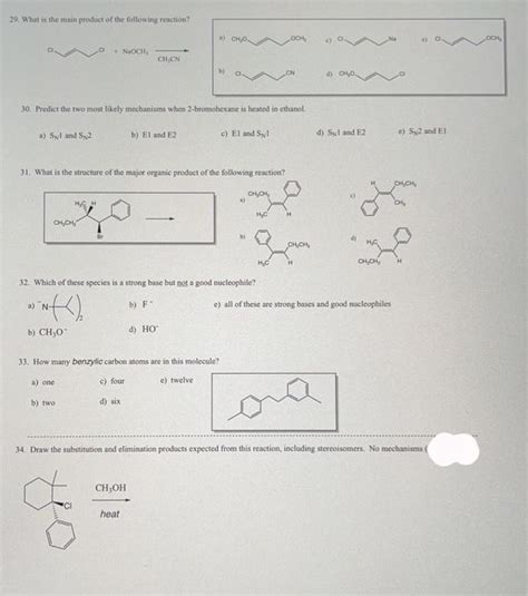 Solved Draw The Substitution And Elimination Products Chegg