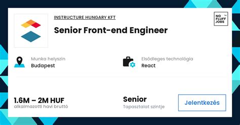 senior front end engineer Állás frontend instructure hungary budapest no fluff jobs