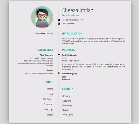 Sheeza Imtiaz On Linkedin Hey Linkedin Fam Here Is My First Project I Develop My Resume With