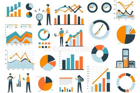 Diverse Collection Of Colorful Charts Graphs And Data Visualizations With People Analyzing