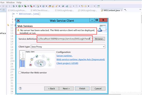 关于eclipseide 新增wsdl链接时，提示the Service Definition Selected Is Invalid的问题