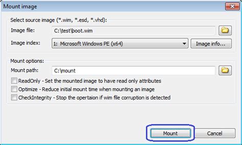 DISM Tool Mount WIM File