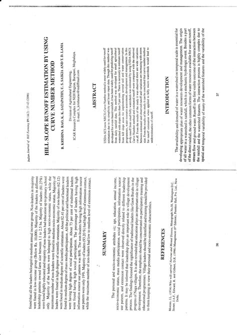 pdf hill slope runoff estimation by using curve number method