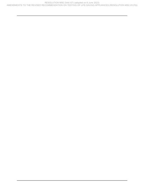 Amendments To The Revised Recommendation On Testing Of Life Saving Appliances Resolution Msc 81