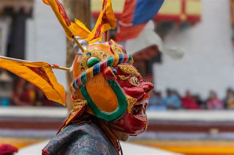 Colorful Mask Dance Also Called Cham Dance Being Performed At Hemis Monastery During Hemis