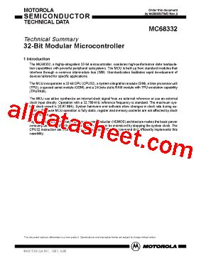 MC68332CFC16 Datasheet PDF Motorola Inc