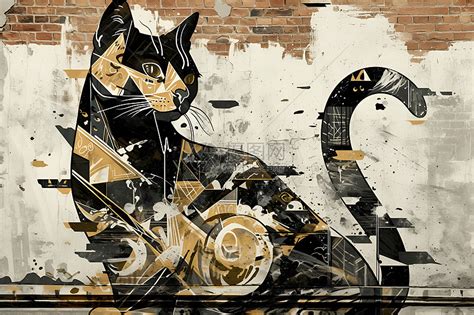 猫咪涂鸦艺术插画图片下载 正版图片601053879 摄图网
