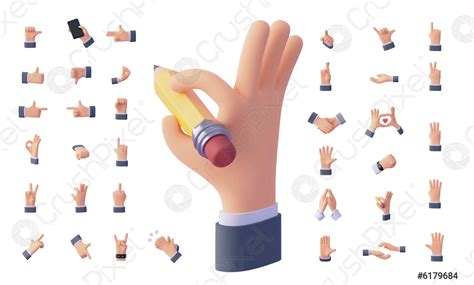 Vector Hand Gesture Set Stock Vector 6179684 Crushpixel