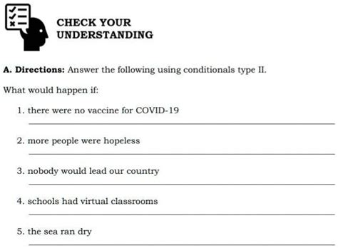 solved a directions answer the following using conditionals type ii