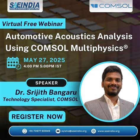 Automotive Acoustics Analysis Comsol Automotiveacoustics Engineering… Saeindia