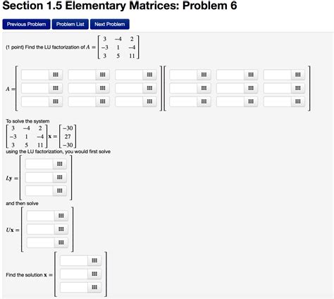 Solved Section 15 Elementary Matrices Problem 6 Previous
