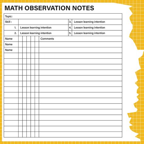 Observation Notes Template