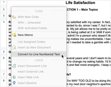 Line Numbers In Text Documents MAXQDA