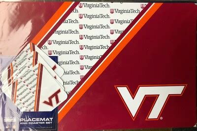 Virginia Tech Hokies Placemats And Coasters Set 4 Of Each Ebay