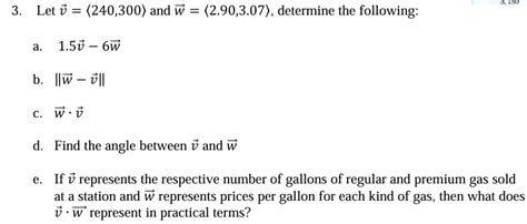 Solved Let Vec V 240 300 And Vec W 2 90 3 07 Chegg Com