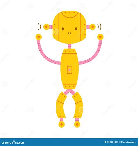 Smiling Robot Standing With Raised Finger Over Red Background With Copy Space Generative Ai