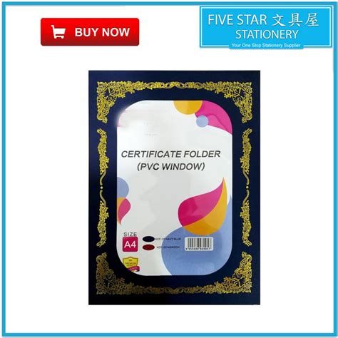 Fivestar2u Certificate Folder Sijil Holder Pvc Window Graduate University Sijil Penghargaan A4