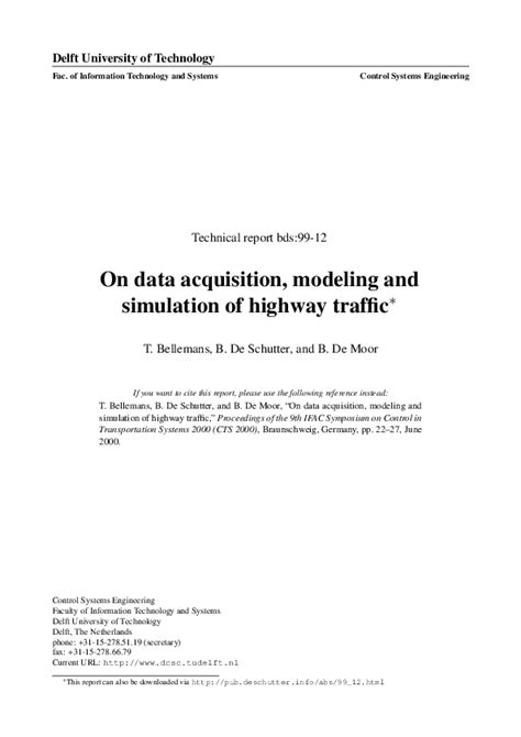 pdf on data acquisition modeling and simulation of highway traffic