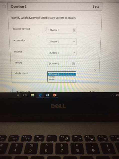 Solved D Question 2 1 Pts Identify Which Dynamical Variables