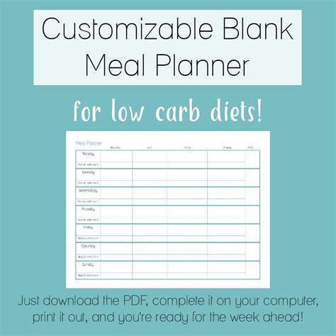 14 Day Low Carb Meal Planner Step Away From The Carbs