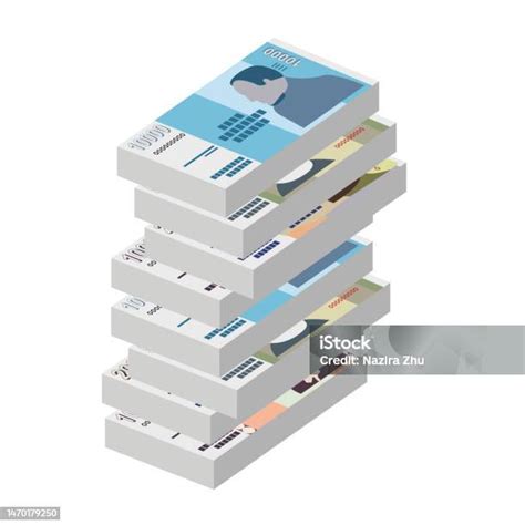 아이슬란드 크로나 벡터 일러스트 레이 션입니다 아이슬란드 화폐 세트 번들 지폐 지폐 1000 2000 5000 10000 Isk 플랫 스타일 흰색 배경에 격리 심플한 미니멀