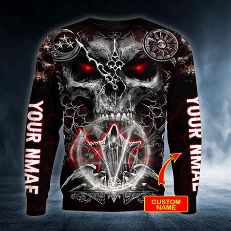 Satanic Compass Grim Reaper Skull Personalized 3d Printed Hoodie Lt11