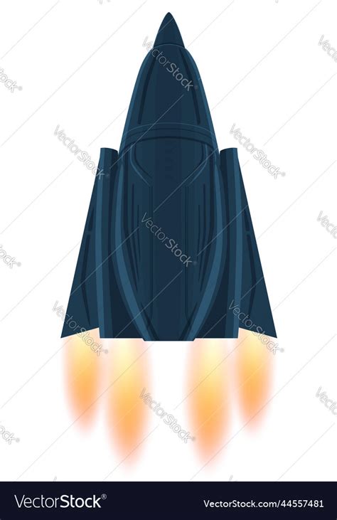 Cartoon Spaceship With Triangle Aggressive Form Vector Image