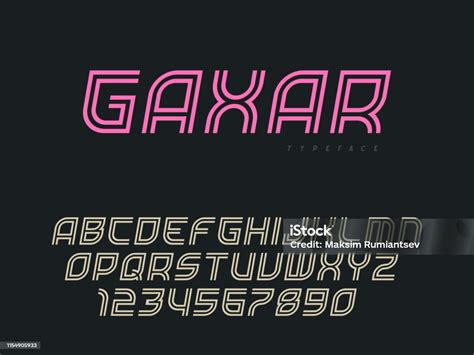 라틴어 대문자 알파벳 문자와 숫자입니다 추상 선형 글꼴입니다 벡터 일러스트 0명에 대한 스톡 벡터 아트 및 기타 이미지 0명