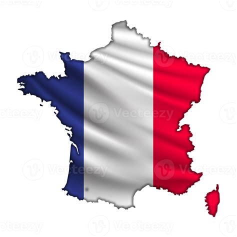 Flag France In The Form Of A Map 69809936 Png