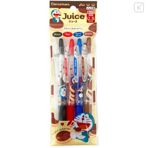 Japan Doraemon Juice Gel Pen 4 Color Set Love Dorayaki Kawaii Limited