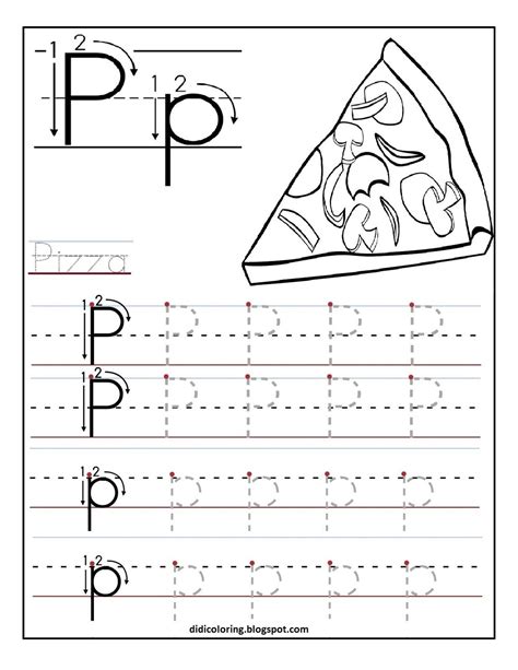 Free Printable Letter P Worksheet For Preschool Letter P Tracing