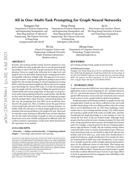 Pdf All In One Multi Task Prompting For Graph Neural Networks
